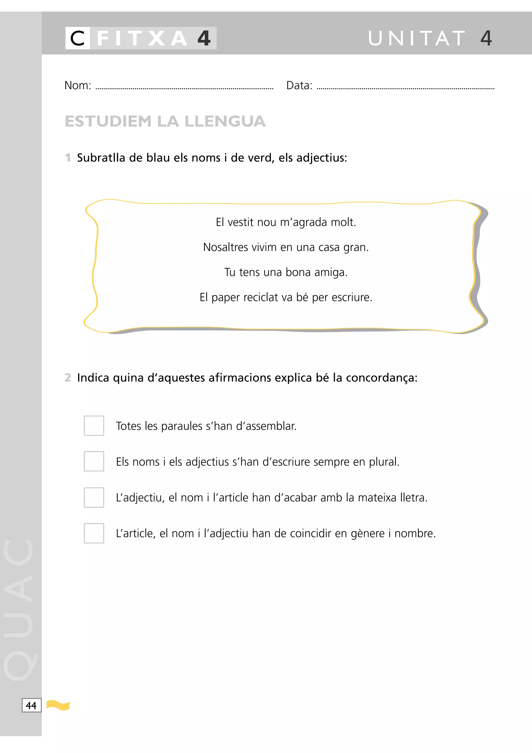 Fitxes llengua nivell 3r | PDF