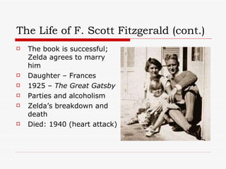 F Scott Fitzgerald And The 1920s | PPT