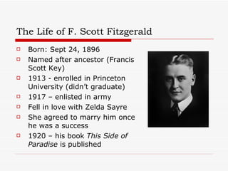 F Scott Fitzgerald And The 1920s | PPT