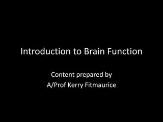 Introduction to Brain Function | PPTX