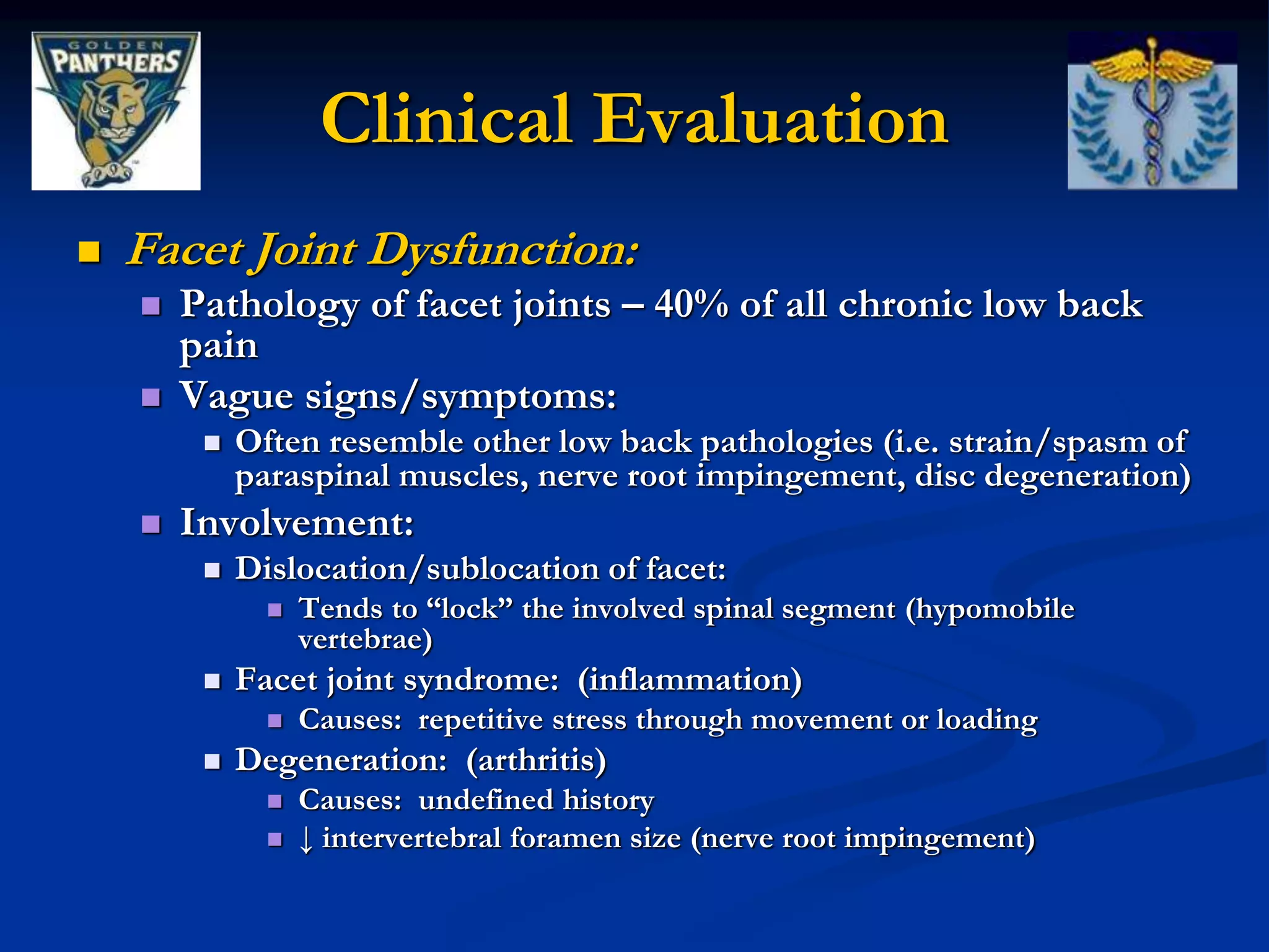 _FIU - Thoracic and Lumbar Spine Special Tests and Pathologies (1 ...