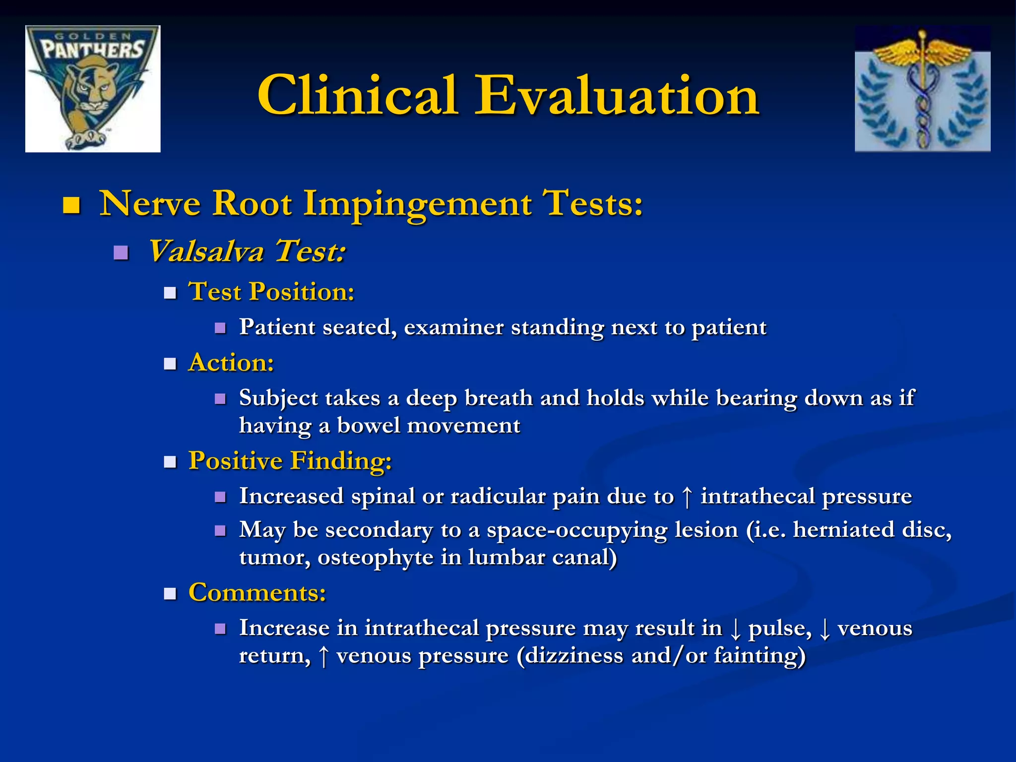 _FIU - Thoracic and Lumbar Spine Special Tests and Pathologies (1 ...