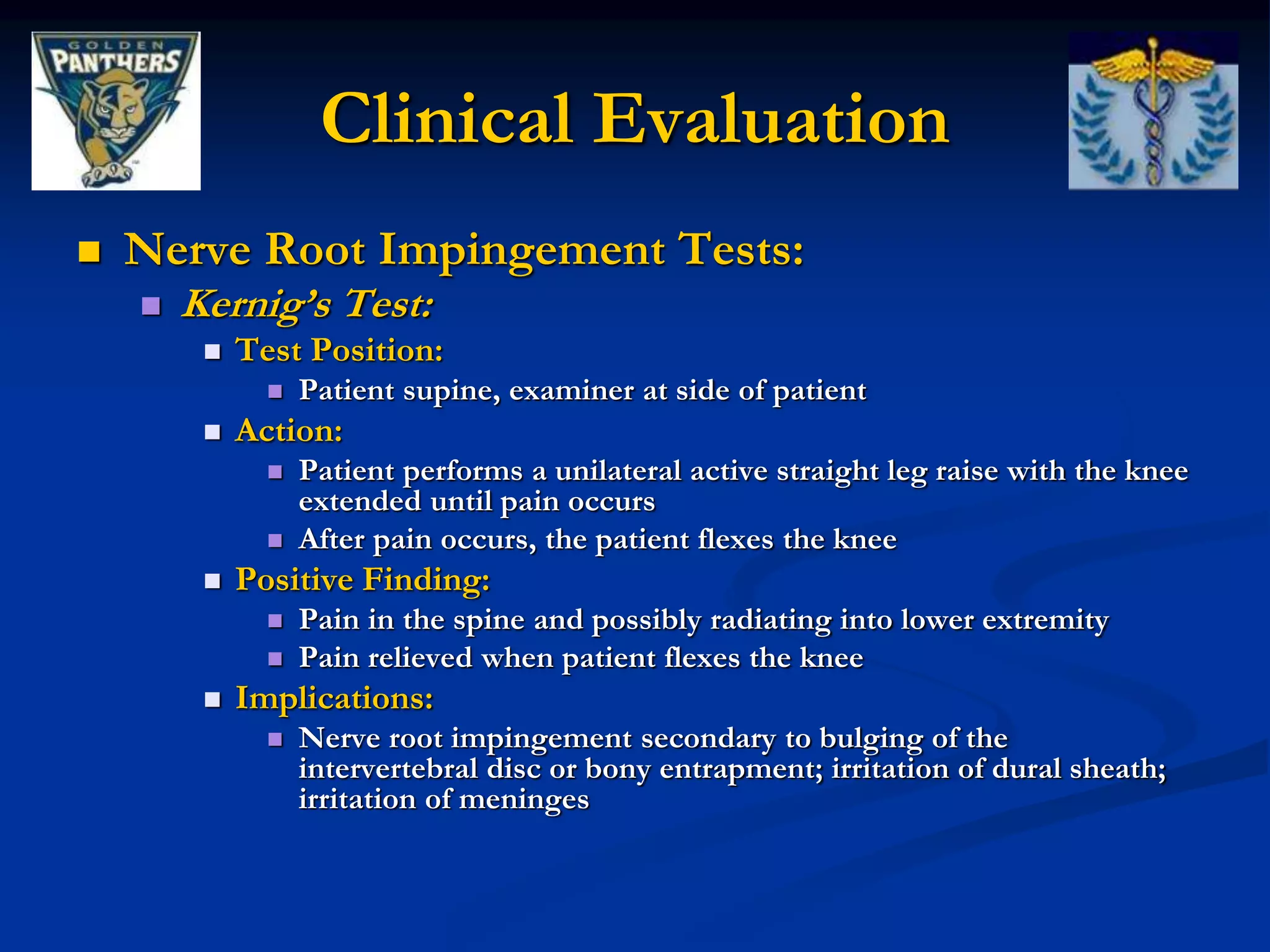 _FIU - Thoracic and Lumbar Spine Special Tests and Pathologies (1 ...