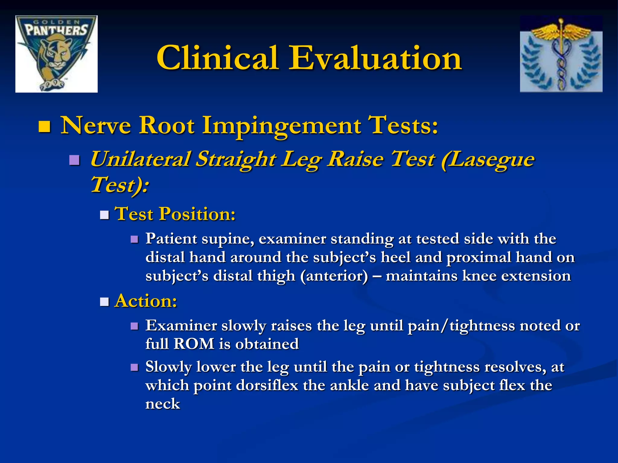 _FIU - Thoracic and Lumbar Spine Special Tests and Pathologies (1 ...