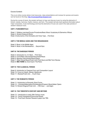 Fiu music appreciation class syllabus @hghs 2014 fall semester | DOCX ...