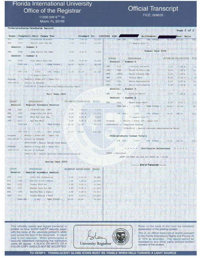 Transcript - Graduate and Unergraduate | PDF | Undergraduate Education ...