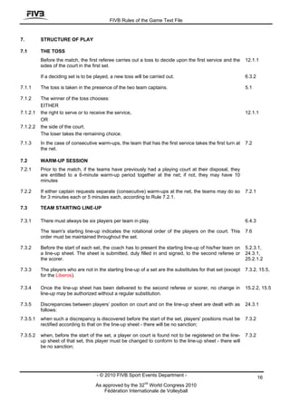 Fivb.2011 2012.vb.rules ofthegame.eng.textfileonly.2.1.1 | PDF