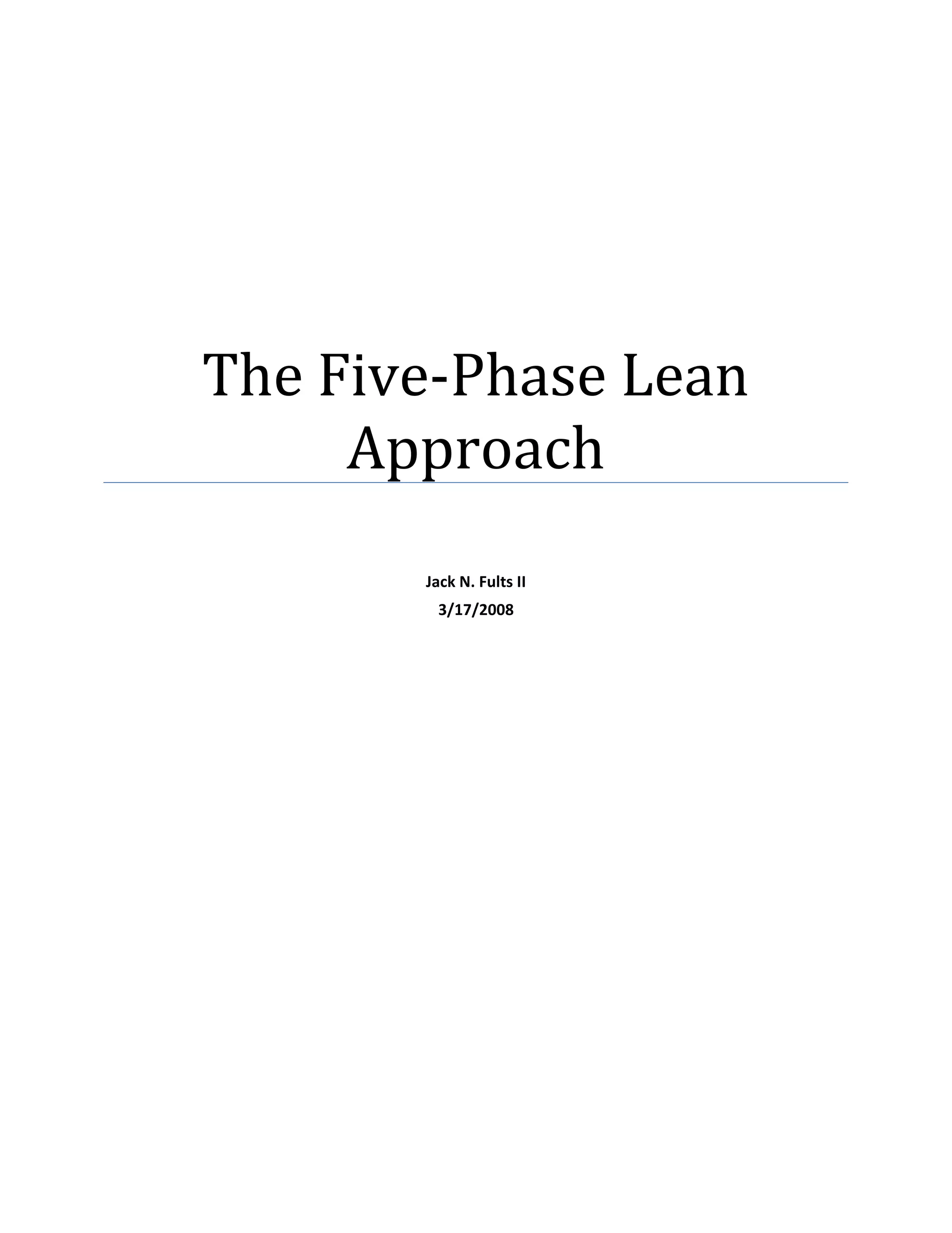 Five Phase Lean Approach | PDF