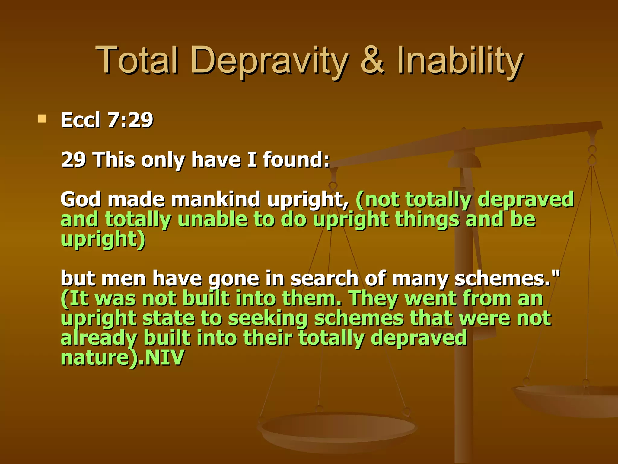 Five Points Of Calvinism #1 | PPT