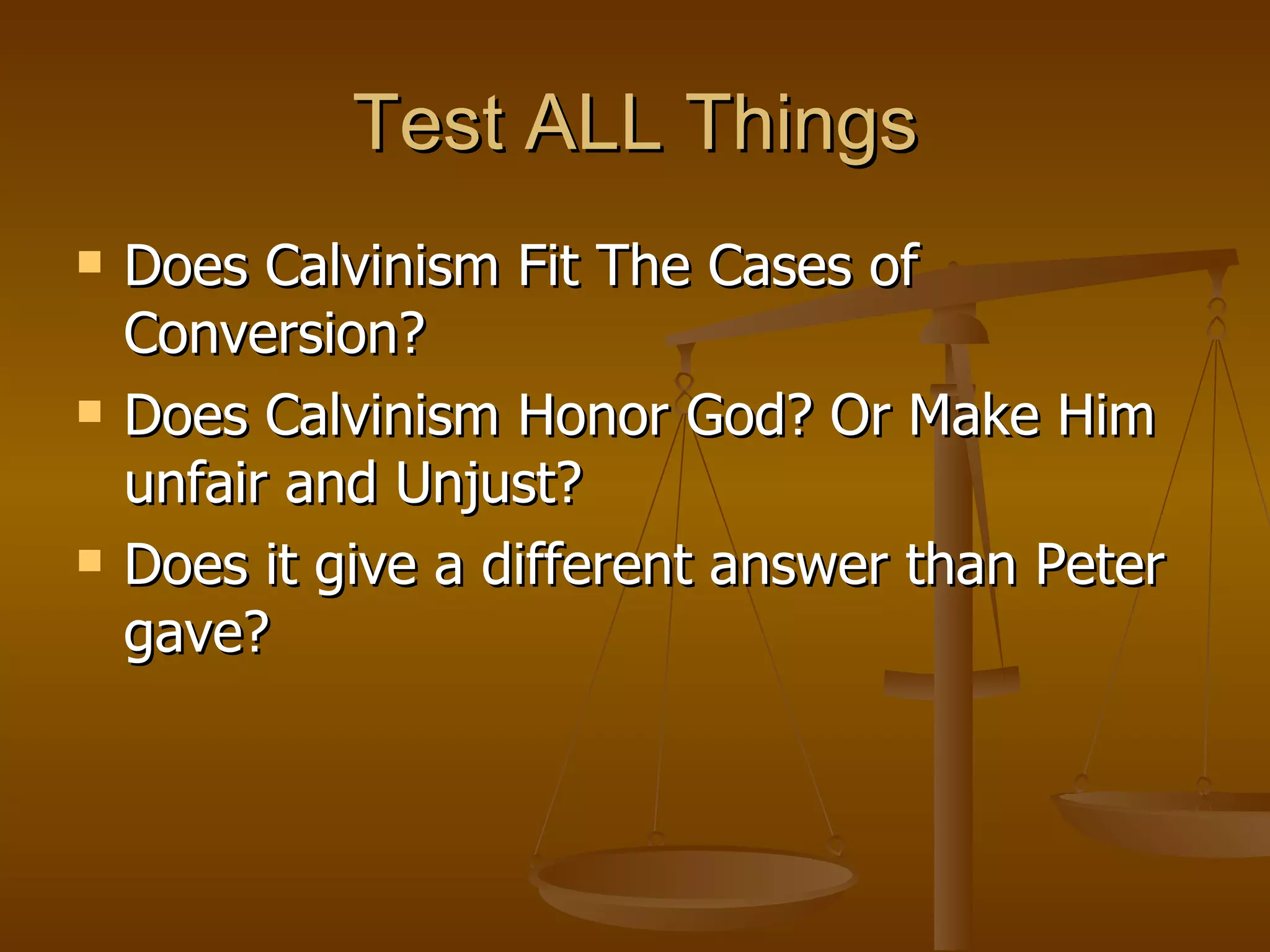 Five Points Of Calvinism #1 | PPT