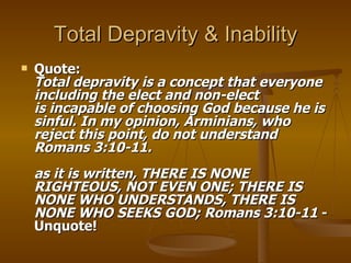 Five Points Of Calvinism #1 | PPT