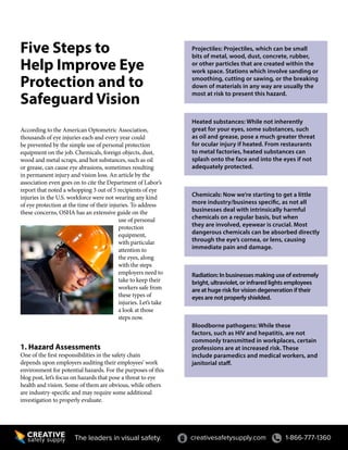 Five steps to help improve eye protection and to safeguard vision | PDF ...