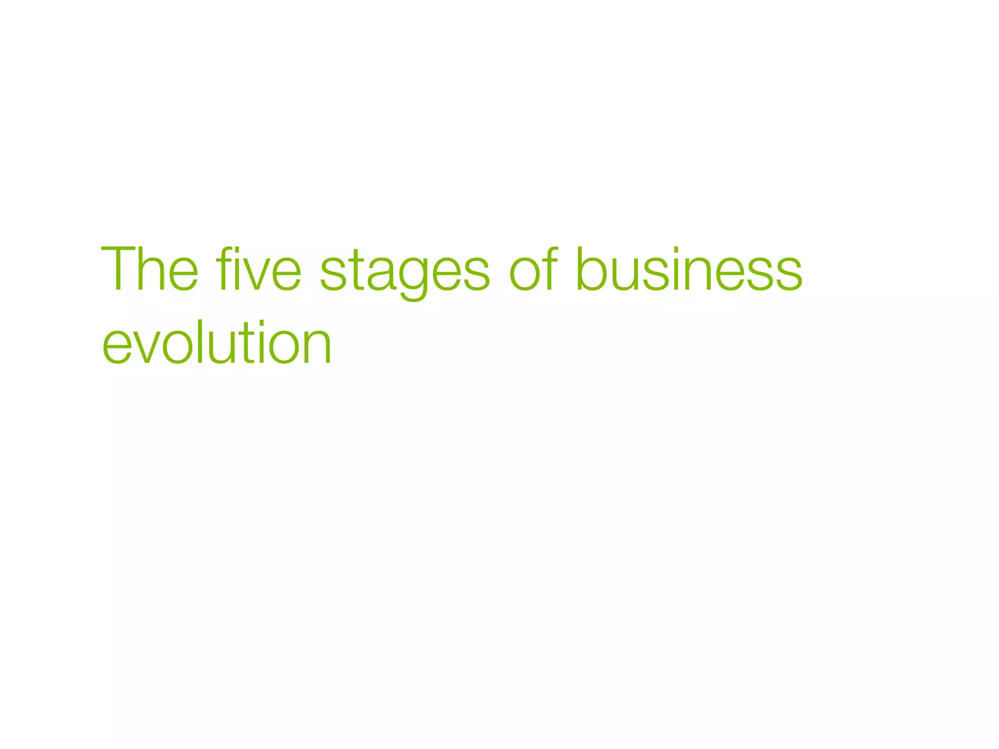 The five stages of business evolution | PDF