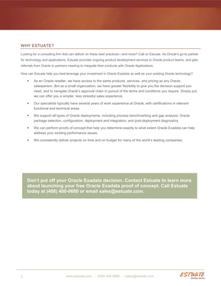 Five Characteristics of a Good Oracle Exadata Implementation Partner | PDF