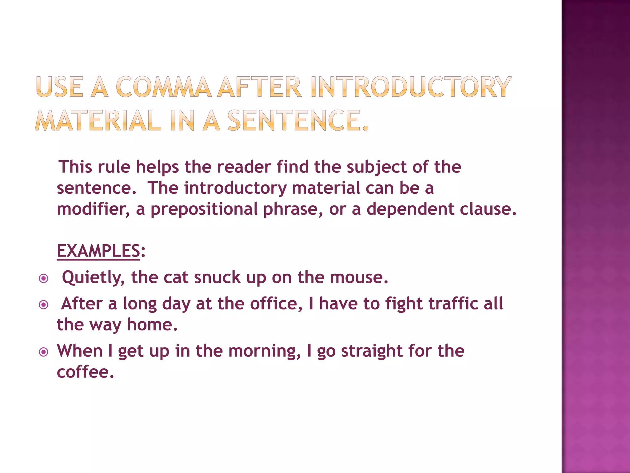 Five Comma Rules | PPTX