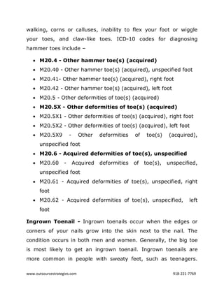 Five Common Foot Conditions and Their ICD-10 Codes | PDF