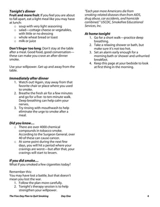 Five day plan to Quit smoking