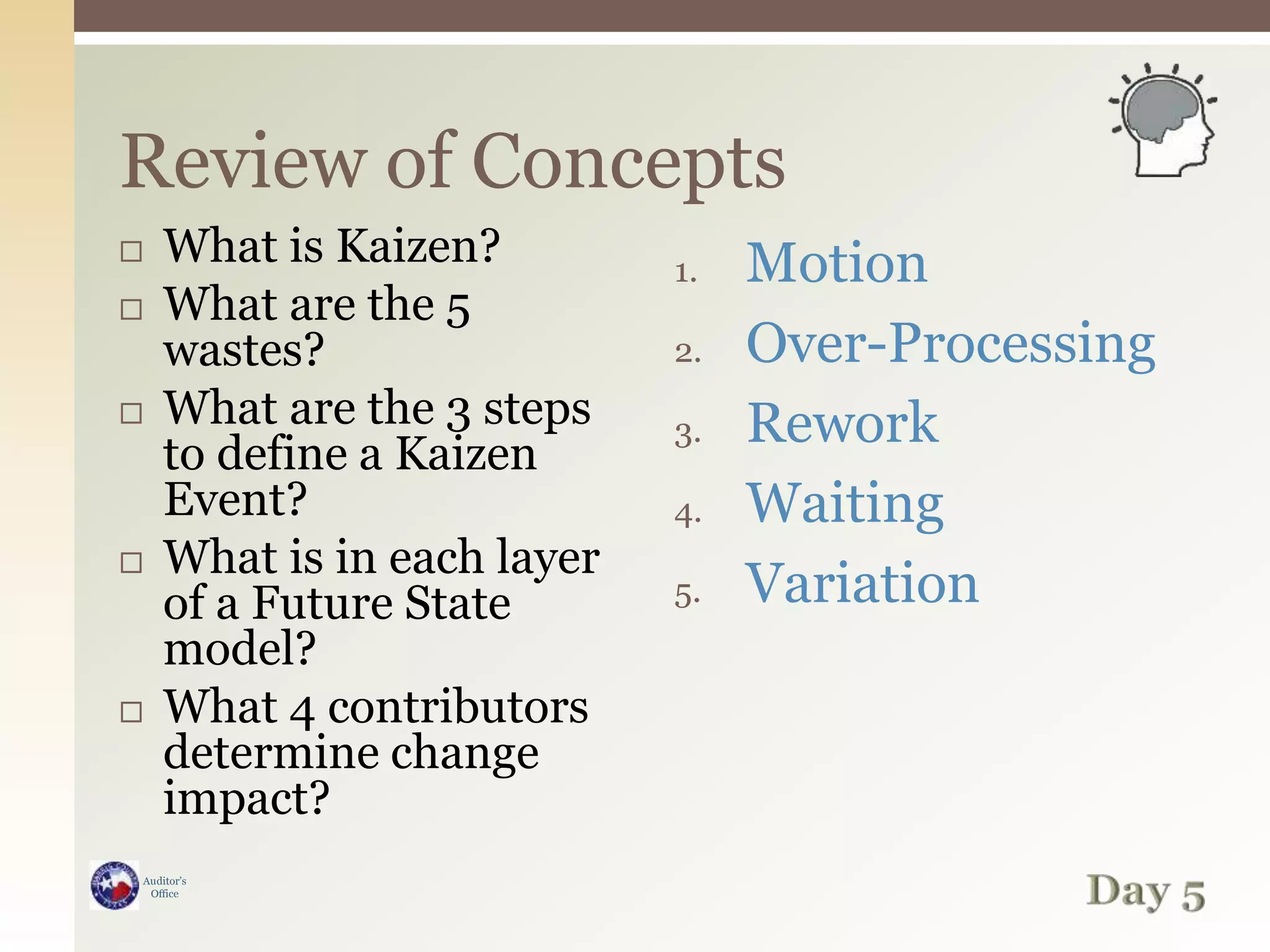 Five days of kaizen | PPT