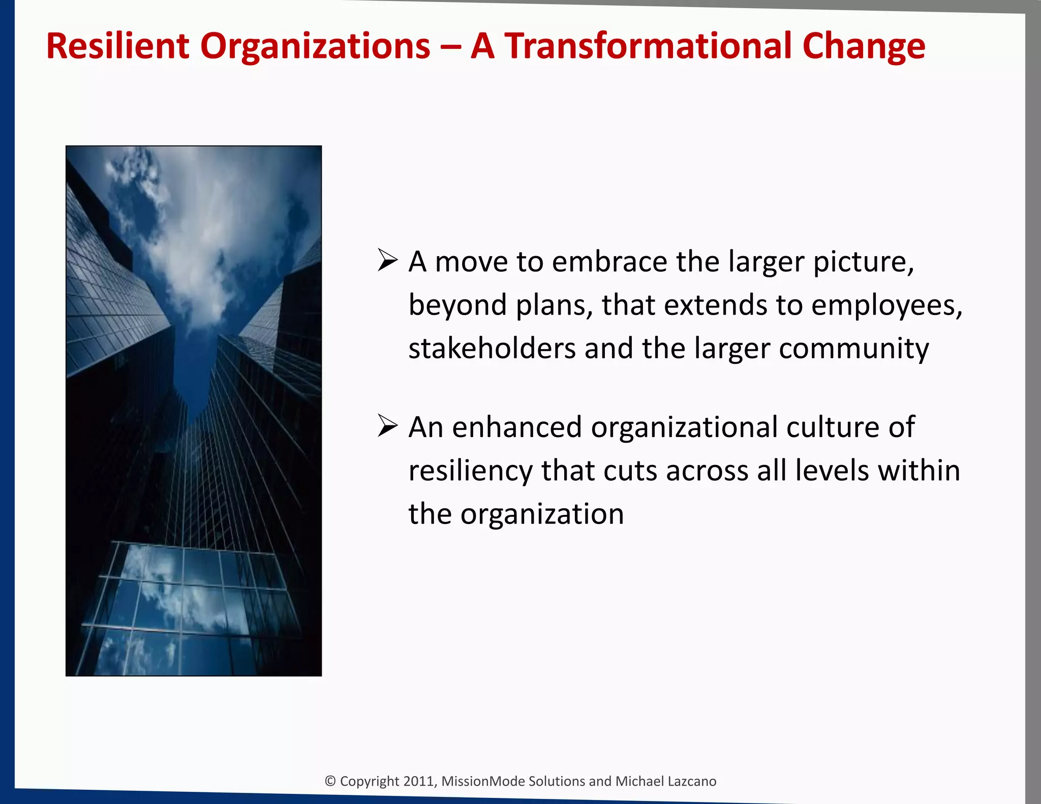 Five Disciplines of Organizational Resilience | PDF