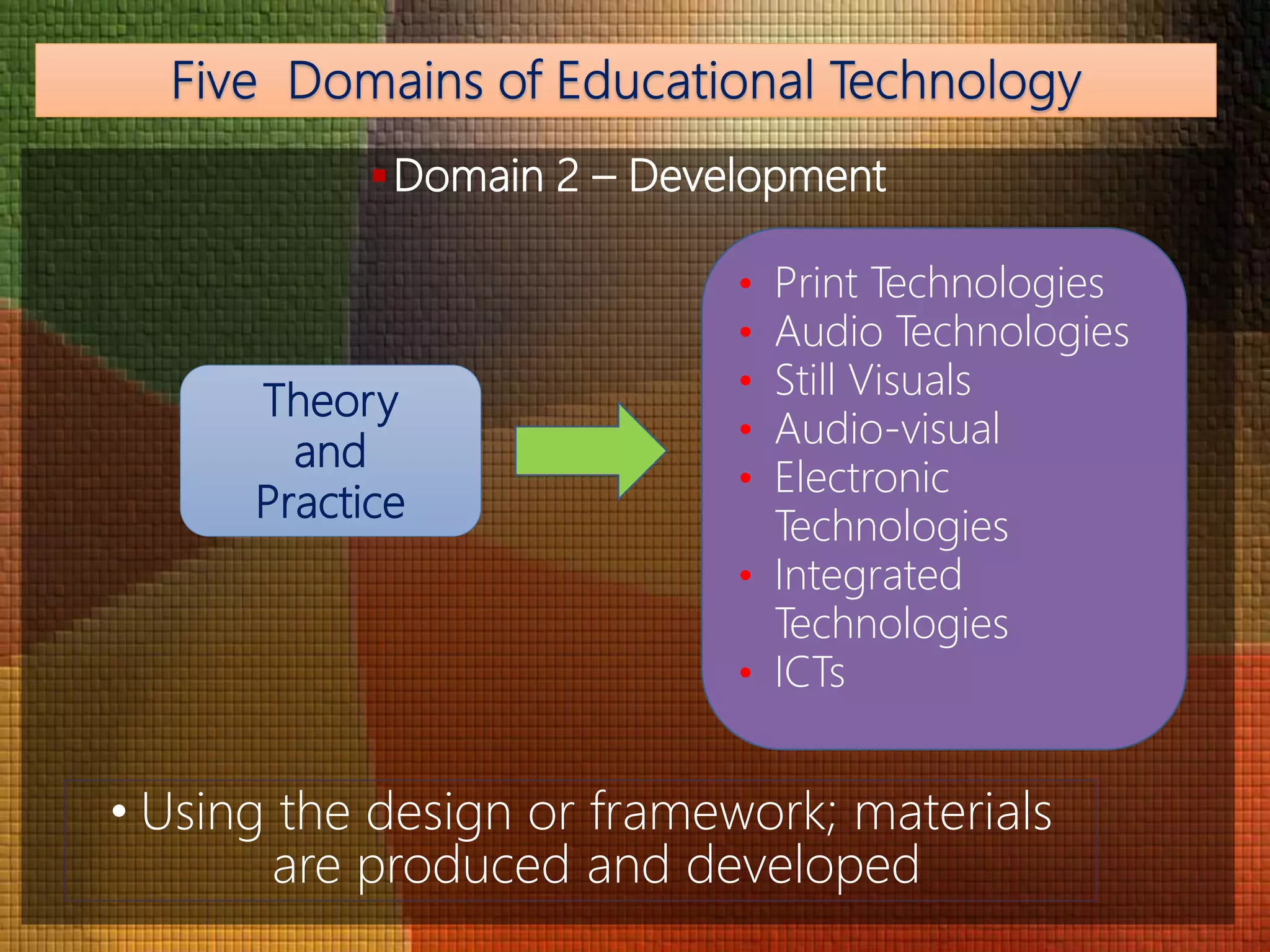Five Domains of Educational Technology | PPTX