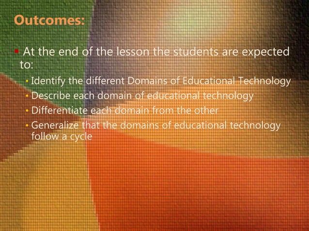 Five Domains of Educational Technology | PPTX | Education industry ...