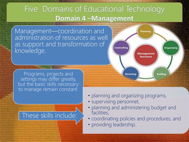 Five Domains of Educational Technology | PPTX | Education industry ...