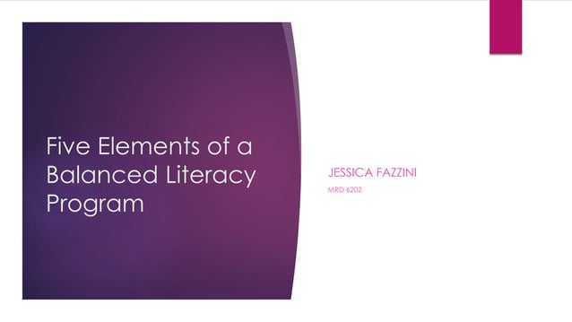 Five elements of a balanced literacy program | PPTX | Standardized ...