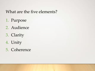 Five Elements of Good Writing.ppt