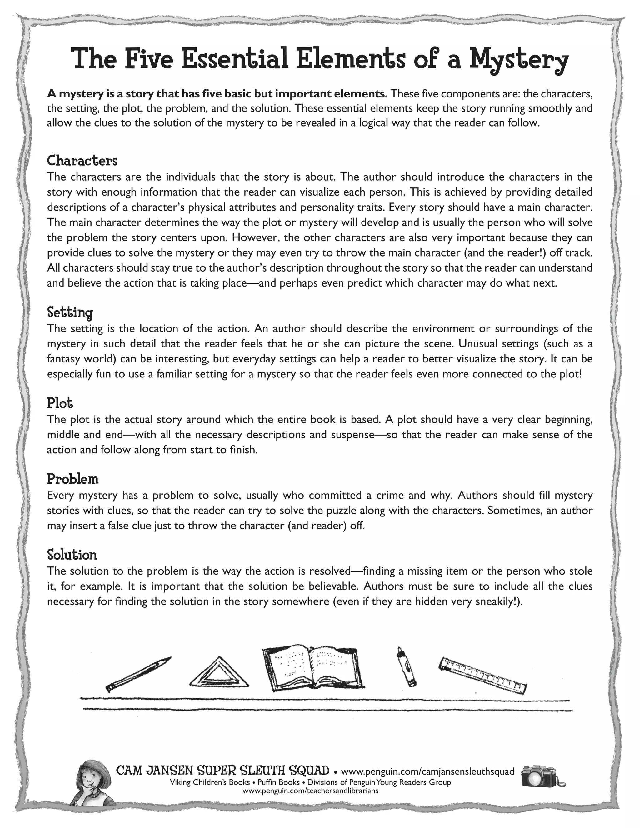 Five essential elements of a mystery | PDF