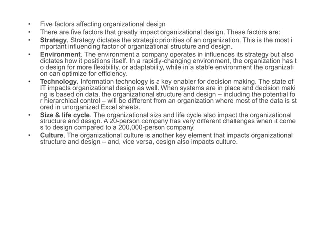 Five factors affecting organizational design.ppt