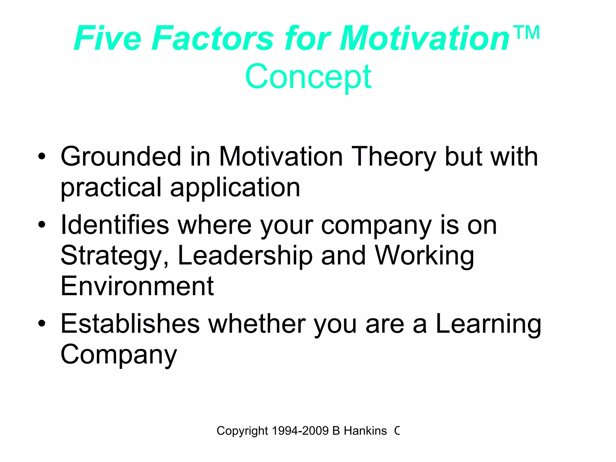Five Factors For Motivation | PPT