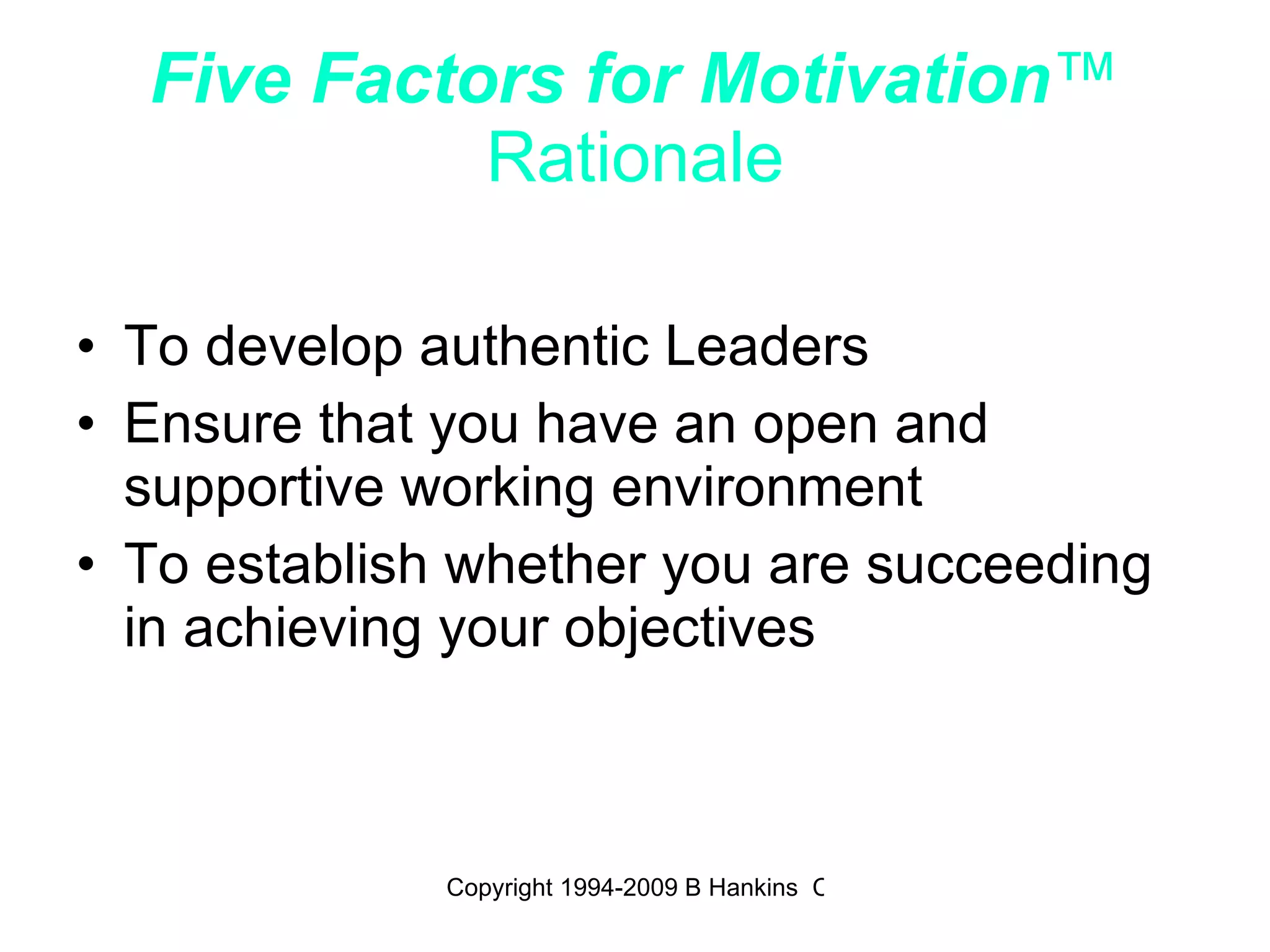 Five Factors For Motivation | PPT