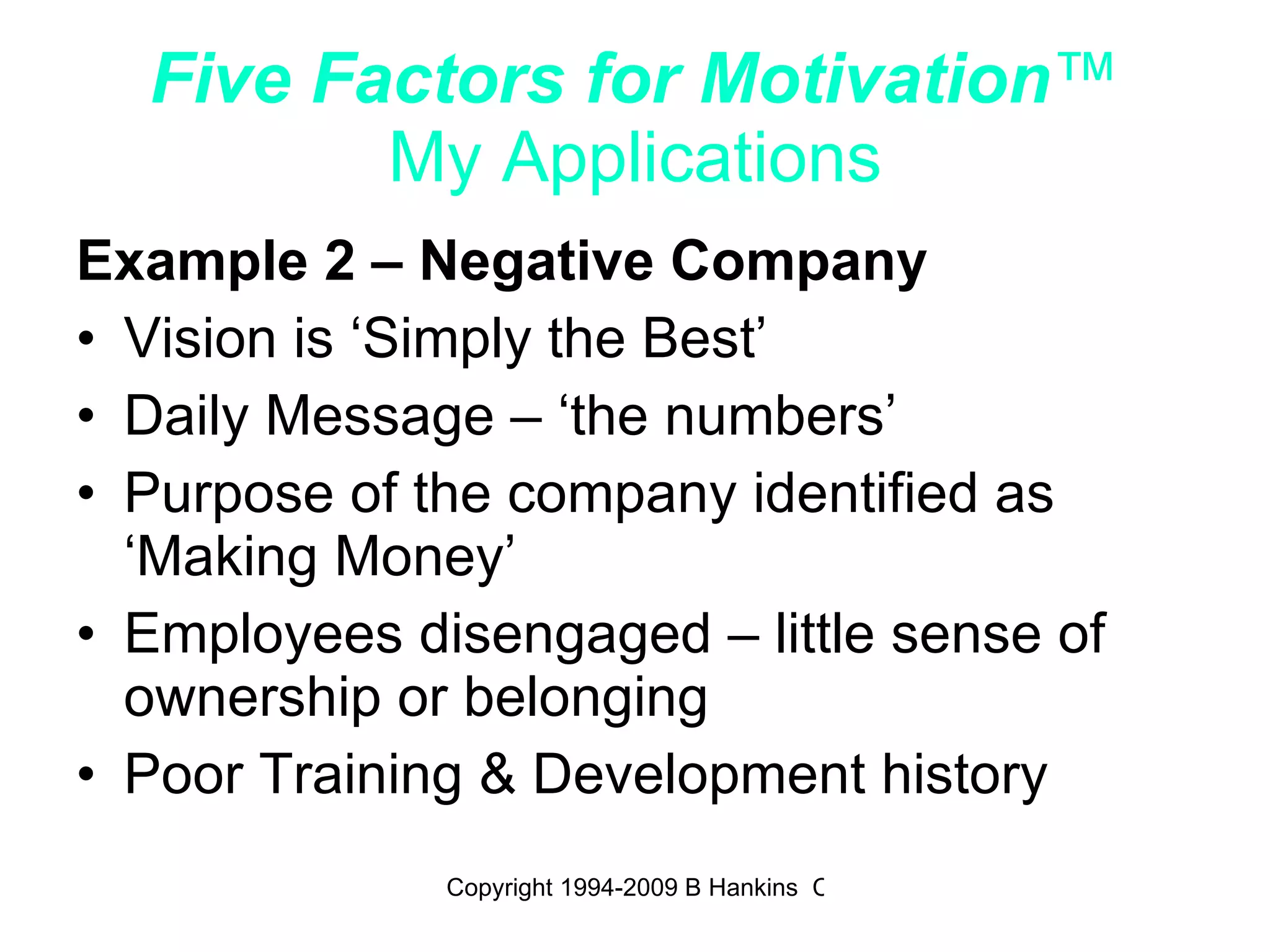Five Factors For Motivation | PPT