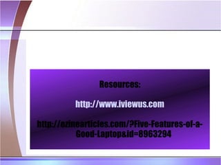 Five features of a good laptop | PPT