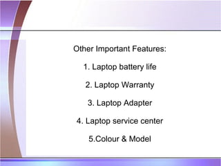 Five features of a good laptop | PPT