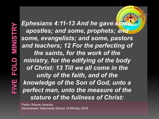 Five fold ministry | PPTX | Spirituality | Religion & Spirituality