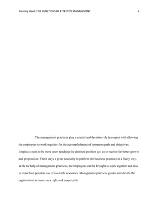 Five functions of effective management | PDF