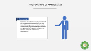 Five functions of management | PPTX