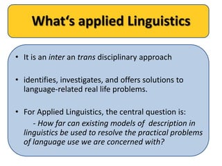 Five generations of applied linguistics | PPTX