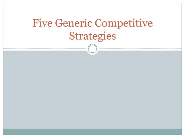 Five generic competitive strategies | PPTX | Business | Business and Finance