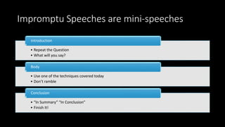 Five impromptu techniques | PPTX