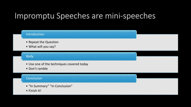 Five impromptu techniques | PPT