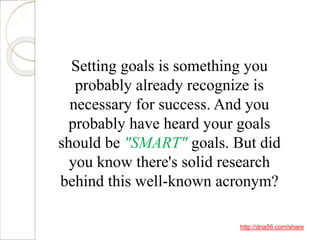 Five key characteristics of successful goal setting | PPT
