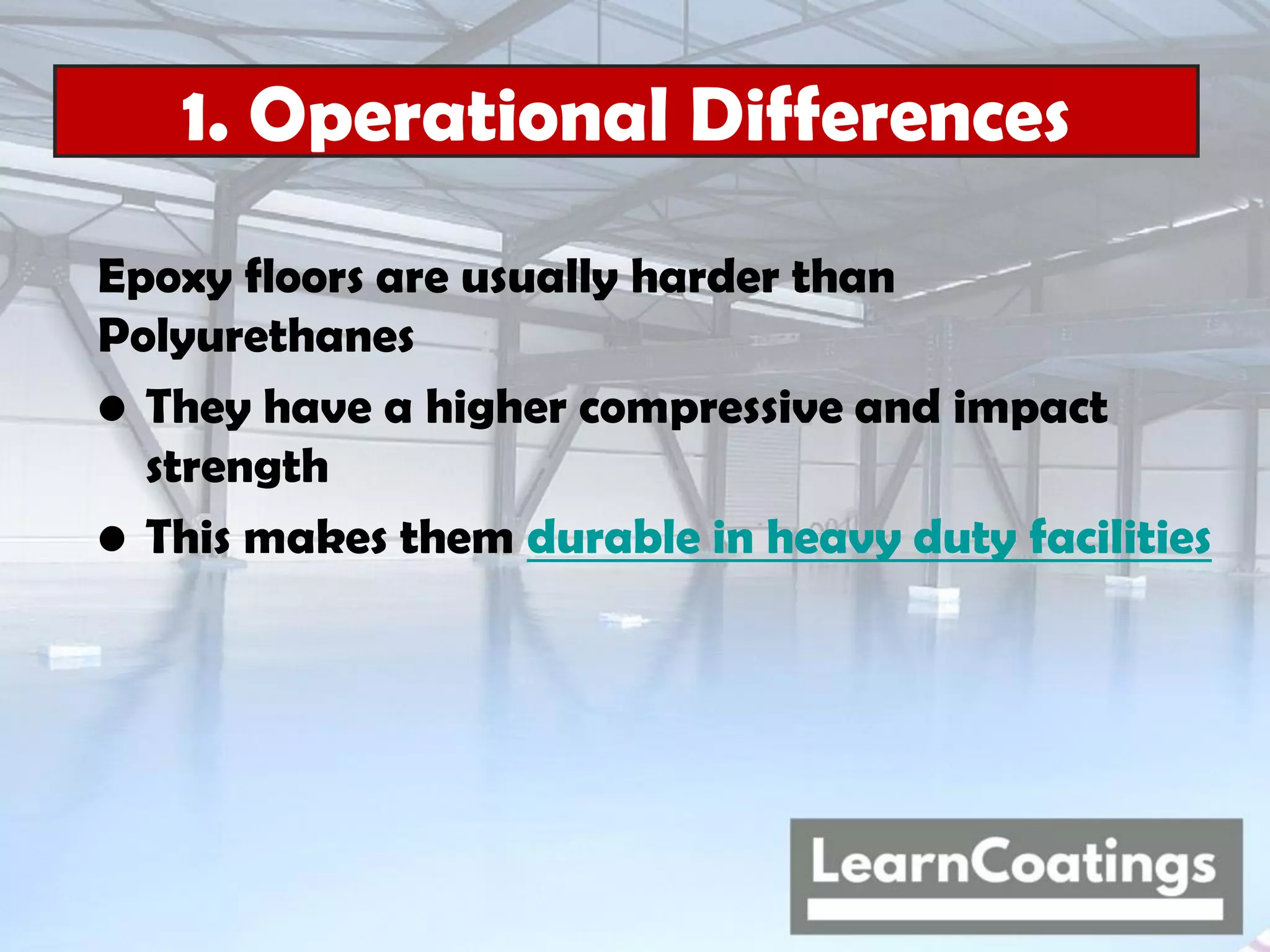 Five key differences between epoxy and polyurethane floors | PDF