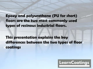 Five key differences between epoxy and polyurethane floors | PDF