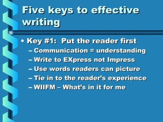 Five keys to effective writing | PPT