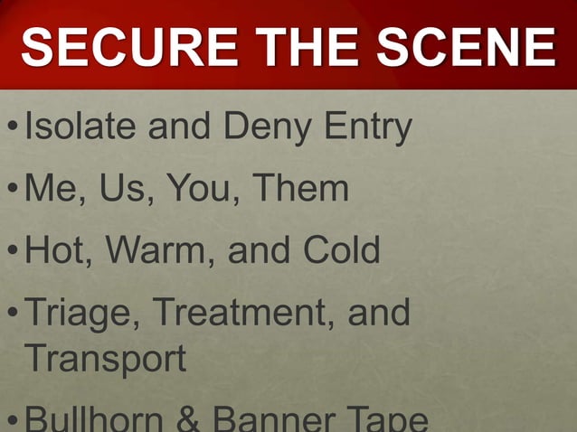 Five keys to Emergency Scene Management | PPTX