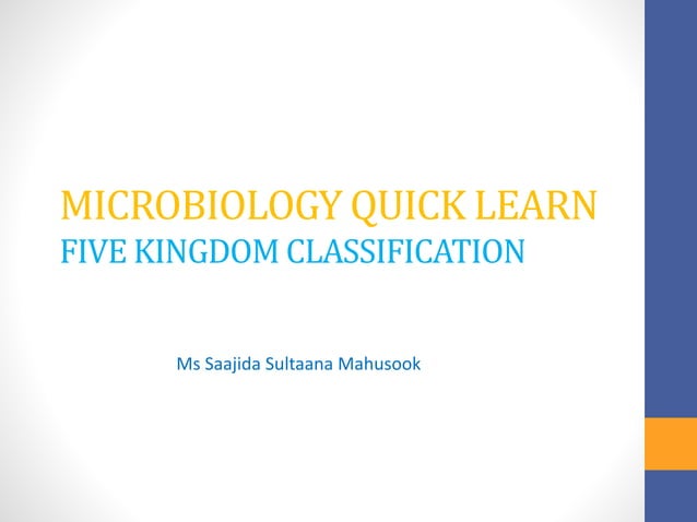 FIVE KINGDOM CLASSIFICATION-RH Whittaker | PPTX | Biological Sciences ...