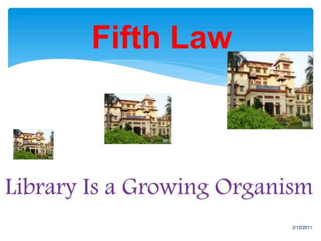 Five laws of Library Science by S R Ranganathan | PPTX