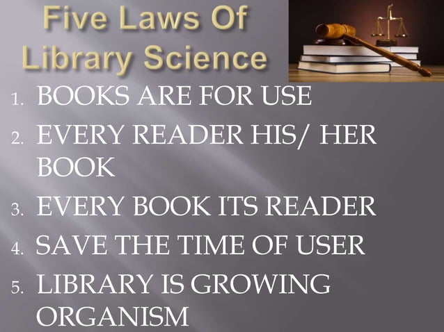 Five laws of library science | PPTX